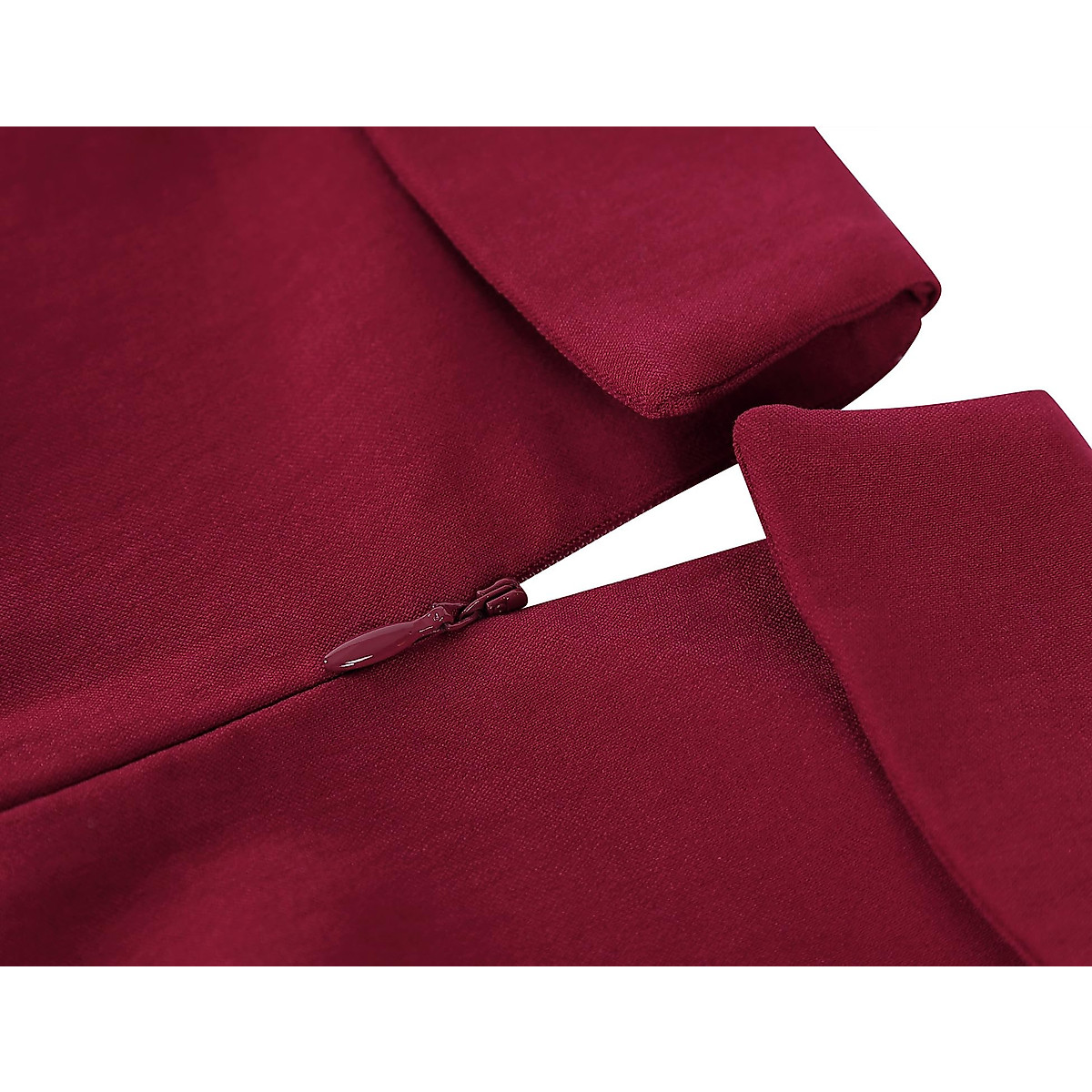 MUXXN Lady Retro 1950s Style Fashion Knee Length Wedding Long Dress for Womens (Burgundy XL)