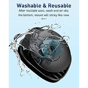 Phone Mount for Car, 360° Rotatable Car Dashboard Phone Holder Mount, Horizontal & Vertical Viewing Cell Phone Holder for Car，Washable Reusable Car Phone Mount, for iPhone Samsung & Other Smartphones