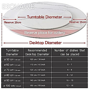 Lazy Susan Round Dining Table Swivel Plate, 360° Rotating Silent Smooth Wooden Turntable, Large Tabletop Rotating Serving Tray, Diameter Ø 20" 24" 28" 32" 36" 39"