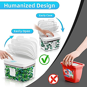 Hordely 94OZ Laundry Pods Container, Clear Dishwasher Pod Container Holder Storage Dispenser, Laundry Room Organization for Dryer Sheet/Powder with Scoop and Labels, Plastic