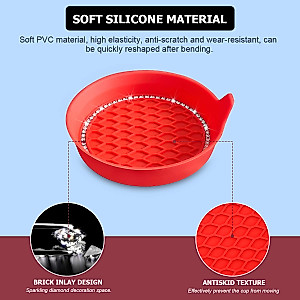 XINLIYA 4PCS Bling Car Cup Holder Coaster, Universal Crystal Rhinestone Anti-Slip Cup Holder Insert Coaster, Waterproof Round Shape Auto Drink Mat, Vehicle Interior Accessories for SUV Truck (Red)