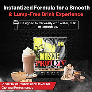 COLOSSAL LABS Muscle Protein Whey Powder [5 lbs/Pack of 1]– Cold Filtered, 25g Pure Protein, 6.6g BCAAs (Packaging May Vary) (5 Pound (Pack of 1), Peanut Butter Chocolate)