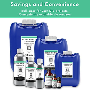 DIYBeauty Bulk Peppermint Essential Oil - Large Size 32 fl oz Bottle - 100% Pure and Undiluted Therapeutic Grade Mentha Piperita - Concentrated Extract