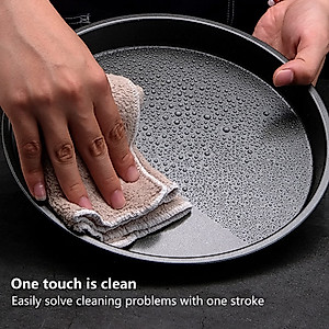 Non Stick Pizza Pan Dish Pizza Pan Kitchenware Baking Pan 2Pcs Deep Thickened Carbon Steel Baking Pan for Kitchen Bakery (9 inches)