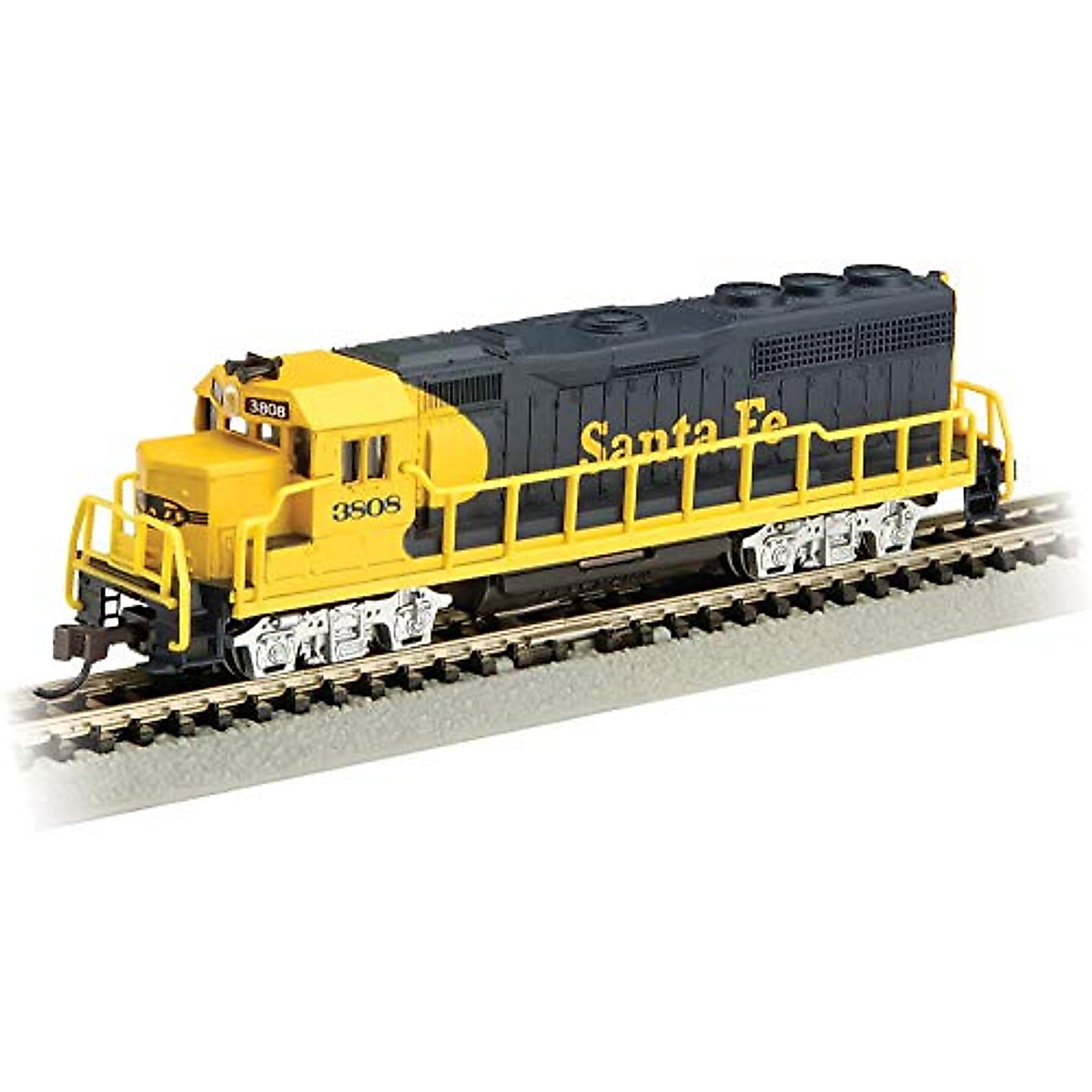 EMD GP40 Diesel Locomotive SANTA FE #3808 (blue & yellow) (with dynamic brakes) - N Scale