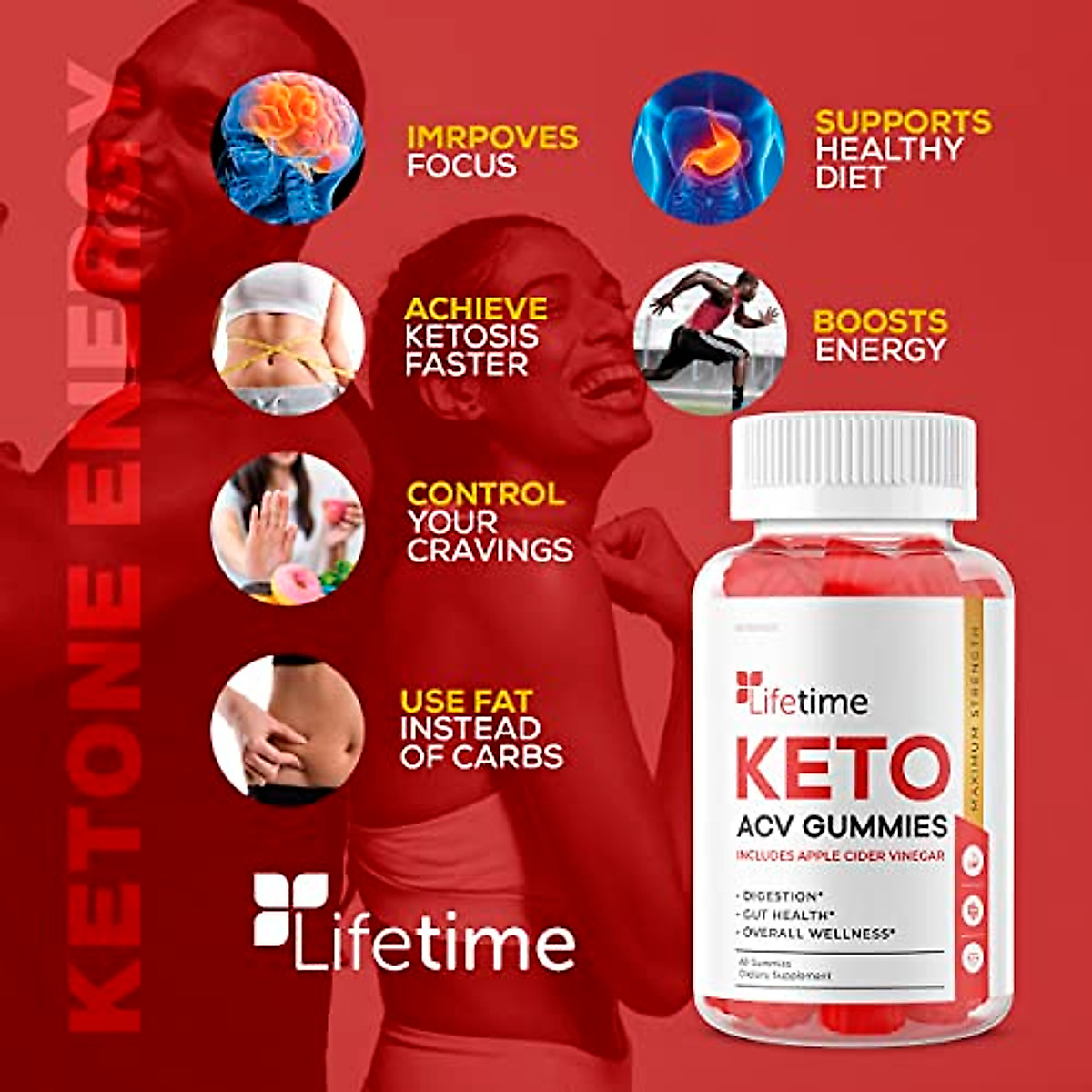 Nutrixpress (1 Pack) Lifetime Keto ACV Gummies- New Life time Keto Apple Cider Vinegar Gummys, LifetimeKeto + ACV Advance Formula, Lifetime Plus, Review, 30 Days Supply.