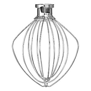K45WW Dishwasher Safe Wire Whip Attachment 6 Wire Whisk Upgrade Real Stainless Steel Fits KitchenAid Tilt-Head Stand Mixer for Egg Heavy Cream Beater, Cakes Mayonnaise