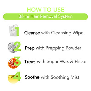 Sugar Me Smooth Bikini Sugar Wax Kit – Gentle On Skin And Less Painful Hair Removal In A Simple System For At-Home Brazilian, No Strips, No Heat, Water Soluble All-Natural Solution For All Hair Types