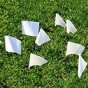 Zozen 100Pack Marking Flags, White Marker Flags - 15x4x5in, Lawn Flags, Landscape Flgs, Marker Flags for Lawn, Survey Flags, Irrigation Flags, Match with for Distance Measuring Wheel.