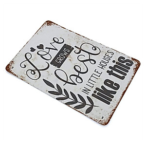 Love Grows Best in Little Houses Like This Retro Kitchen Wall Decor 12 X 8 Inches Tin Sign Wall Retro Metal Bar Pub Poster Metal 12 X 8