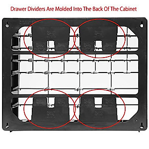 Akro-Mils 24 Cabinet 10724, Plastic Parts Storage Hardware and Craft Cabinet, (20-Inch W x 6-Inch D x 16-Inch H), Black