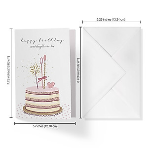 1Up Greetings | Happy Birthday Card for Daughter-In-Law | 5”x7.5” | (Single Card + Envelope)