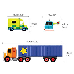 DECOWALL DW-1205 27 Transports Kids Wall Stickers Wall Decals Peel and Stick Removable Wall Stickers for Kids Nursery Bedroom Living Room décor Car