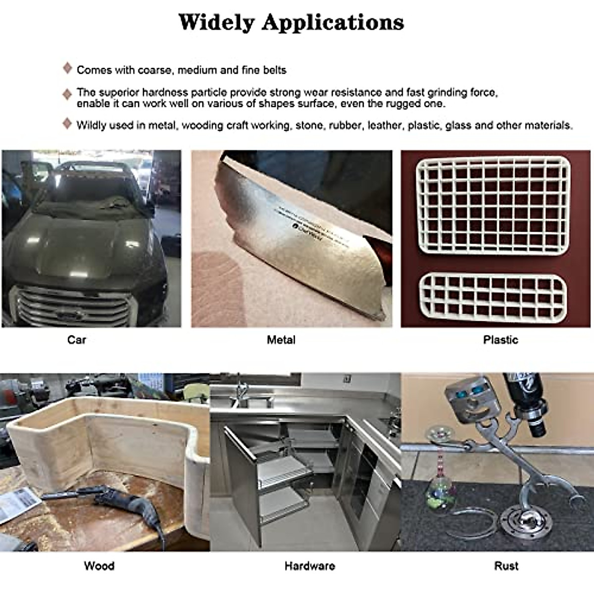 24 Pcs 1/2 Inch x 18 Inch Sanding Belts Set, 4 Each of 80 120 240 400 800 1000 Grits, Replacement Belts for Air/Electirc Belt Sander, Best for Woodworking, Plastics, Fiberglass and Metal Polishing