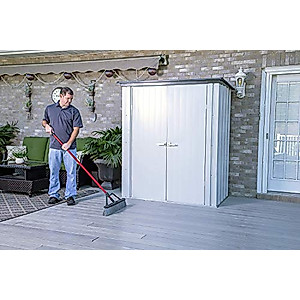 Arrow Shed Designed 5' x 3' x 6' Compact Outdoor Metal Backyard, Patio, and Garden Shed Kit, Flute Gray and Anthracite