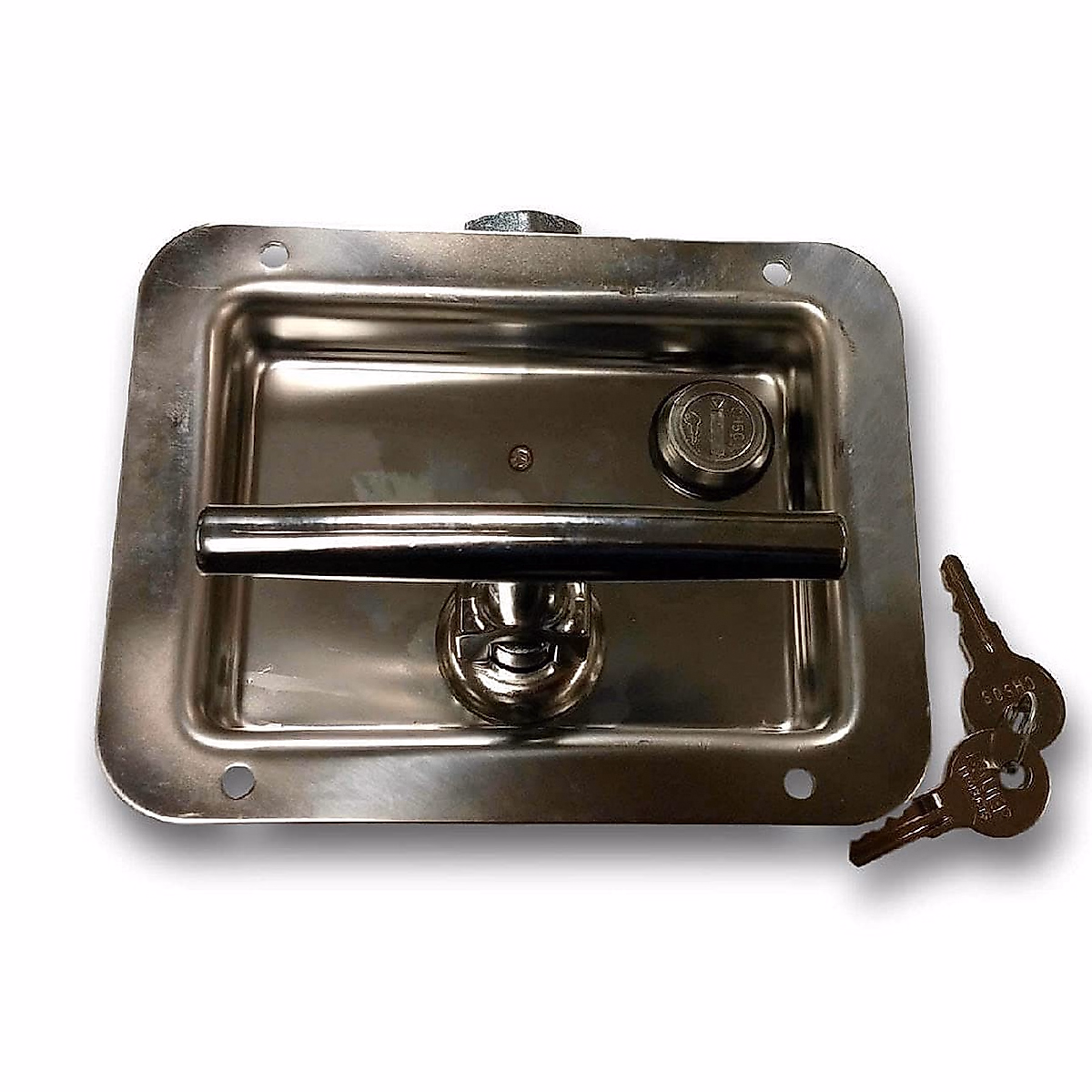 Gordon Glass® Stainless Steel 3 Point Folding T-Handle | Contractor Cap Folding T-Handle, Chrome | Bauer Products 711 | for Camper RV Truck Tool Box | are Truck Cap Folding Handle