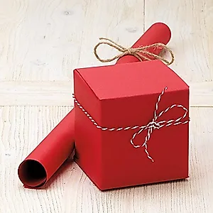 Red Plain Kraft Jumbo Roll Gift Wrap - 61 sq ft, Heavyweight, tear-resistant wrapping paper for Christmas, Valentine's Day, All Occasion Crafts