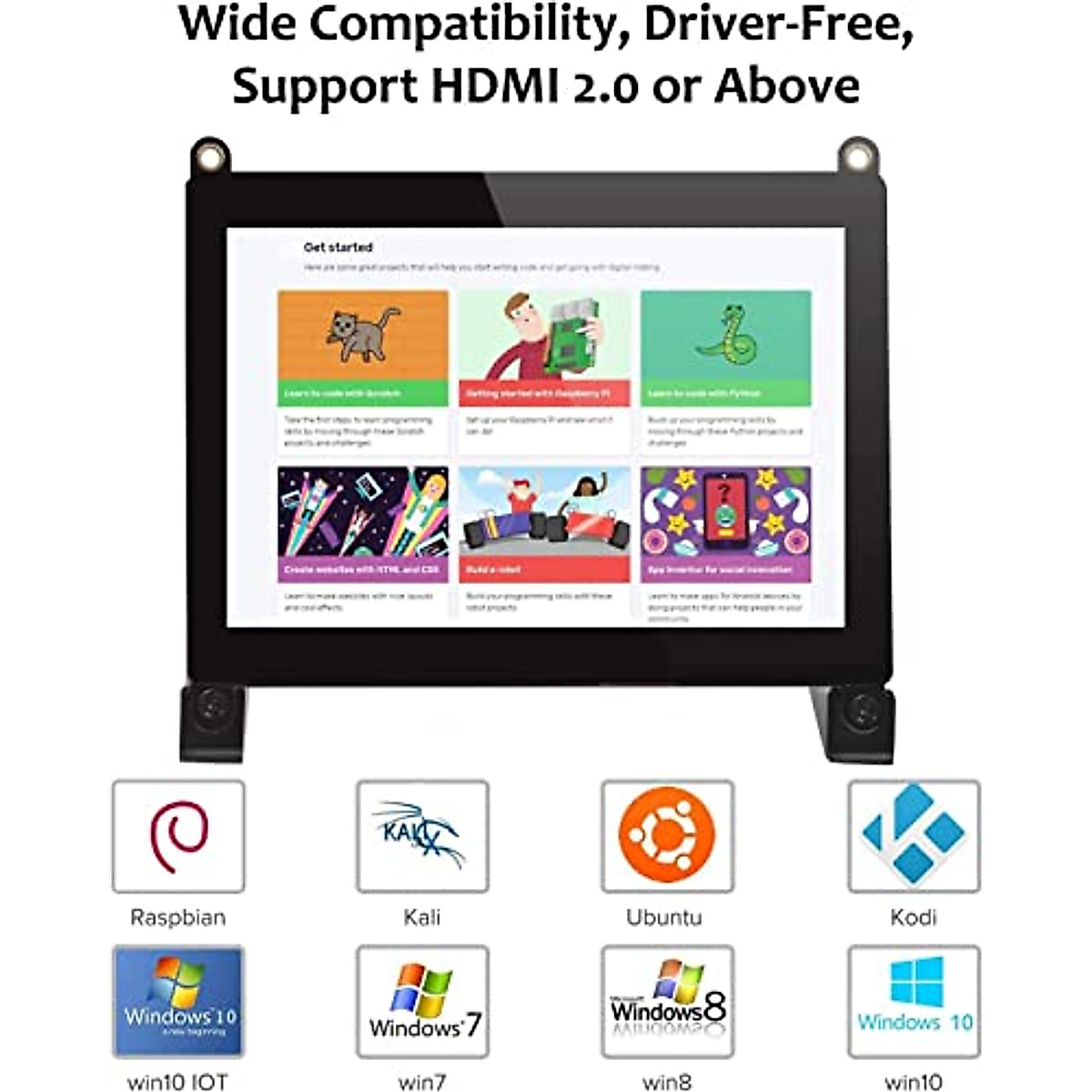 EVICIV Raspb Pi Touchscreen Monitor 5 Inch Screen Display 800×480 Mini LCD Screen Small HDMI Portable Monitor Compatible with Raspb Pi Model B-4 3B Raspbain,Ubuntu,Windows LoT,Windows 10 8 7