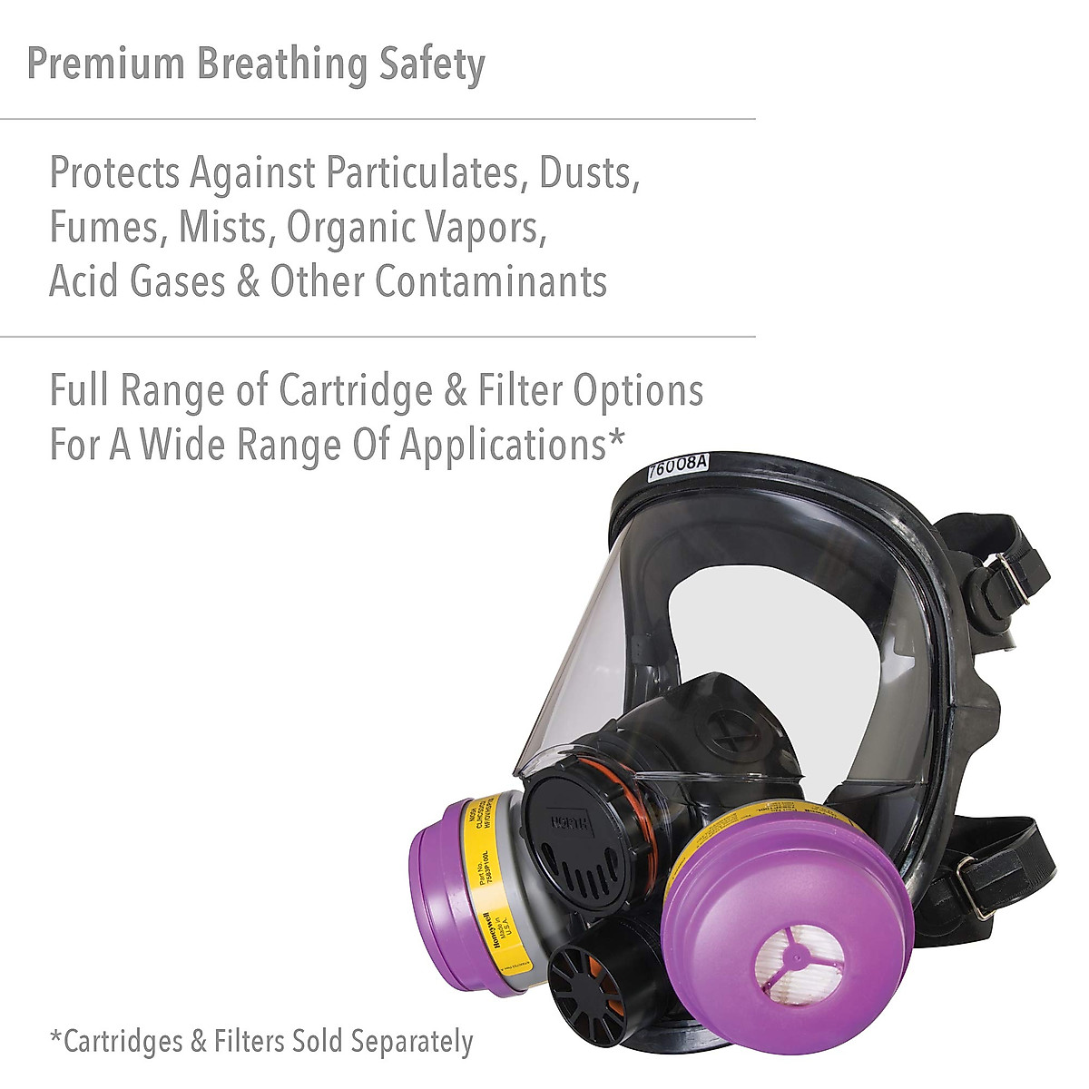 NORTH Honeywell North 7600 Series Niosh-Approved Full Facepiece Silicone Respirator With Welding Adaptor, Small (760008ASW)