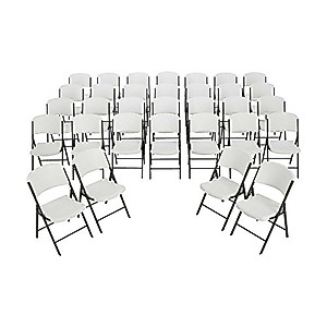 Lifetime Folding Chairs 2802 White Granite Color Plastic 32 Pack Durable Quality