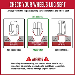 Wheel Accessories Parts 24 Pcs M14x1.5 14x1.5 Thread OEM Style Lug Nuts 1.66" Long Black 13/16" 21mm Hex Hex Fits 2015+ Ford F150 Expedition F-150 Lightning | Lincoln Navigator ACPZ-1012-B | 611-008