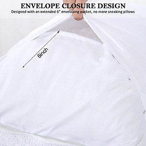 BOSOWOS Quilted Pillow Shams Set of 2, Decorative Microfiber Queen Bed Pillow Shams, Soft Breathable Pillow Covers with Envelope Closure (White, 2Pcs:20 x 30inch)