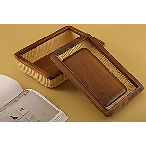 Teng Jin Rectangular with Lid Handmade Nantucket basket Cane staves finely-woven home-storage-baskets-and-containers Arts,Decorative Storage Baskets for Shelves