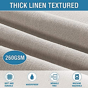 H.VERSAILTEX Linen Textured Table Cloths Rectangle 60 x 120 Inch Premium Solid Tablecloth Spill-Proof Waterproof Table Cover for Dining Buffet Feature Extra Soft and Thick Fabric Wrinkle Free, Taupe