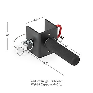 Titan Fitness Squat Handles Compatible with X-3 Series Power Rack, Sold as a Pair, Rack Mounted Dip Bar Station Attachments for 3" x 3" Tube Power Cage, Home Gym Rack Accessory