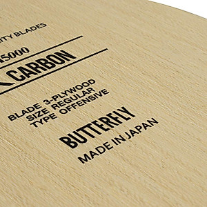 Butterfly SK Carbon Table Tennis Blade - TAMCA 5000 Carbon Fiber Blade - Professional Table Tennis Blade - Available in FL and ST Shakehand Handle Styles - Made in Japan