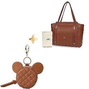 miss fong Diaper Bag Tote Baby Diaper Bag, Leather Diaper Bag Backpack Diaper Tote Bag Backpack with Pacifier Holder Case Bundle