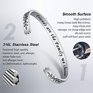 Friends are Family We Choose Bracelet - Friendship Bracelet Christmas Jewelry for Friend, Long Distance Friendship Gifts for Women Friend Female Her BFF Birthday, Mothers Day Present Gift for Friends