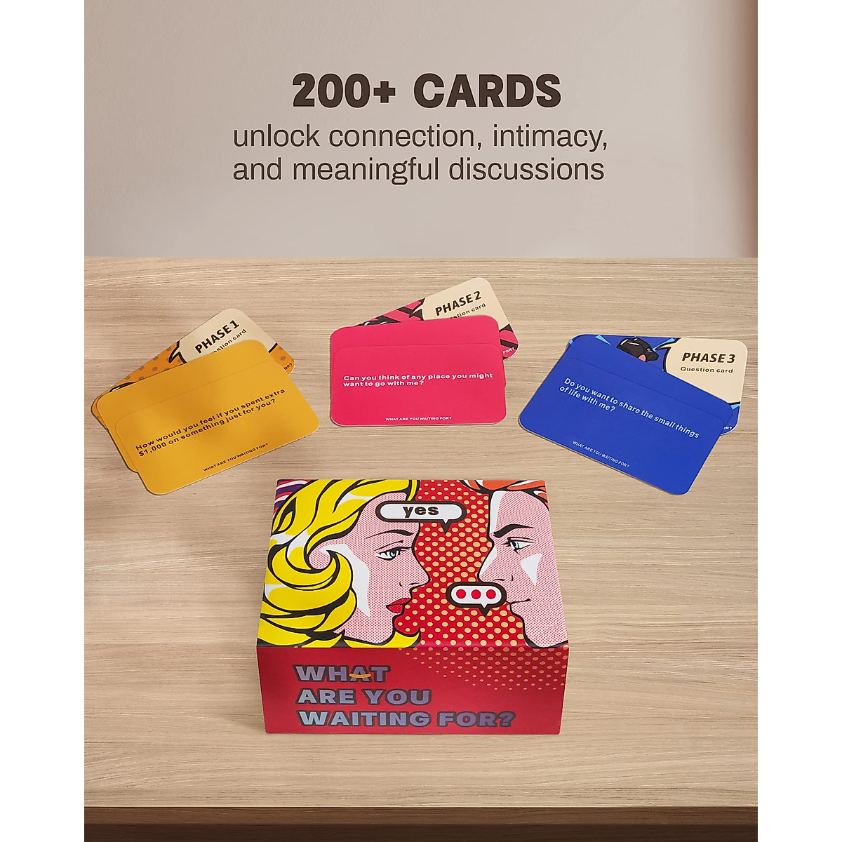 200+ Cool and Fun Conversation Card Game for Couples - Question & Challenge Cards for Date Night Adventures - Conversation Starter for Adults, Anniversary & Valentines Day Gift
