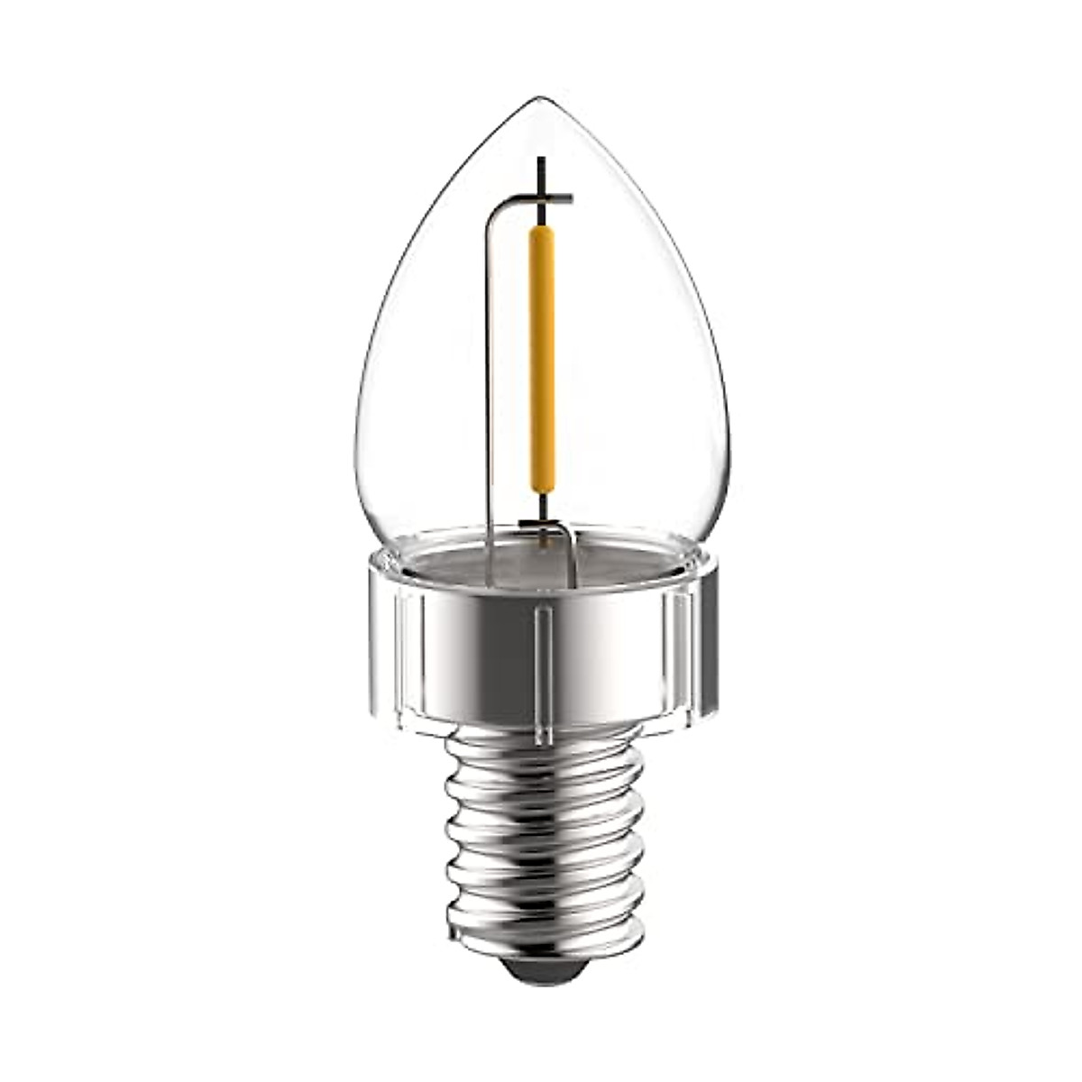 GE Lighting LED Night Light Bulb (0.5 Watt), 3 Lumen, C7 Light Bulbs with Candelabra Light Bulb Base, 2-Pack LED Small Light Bulbs, Clear, 8.6-Year Life, (13887)