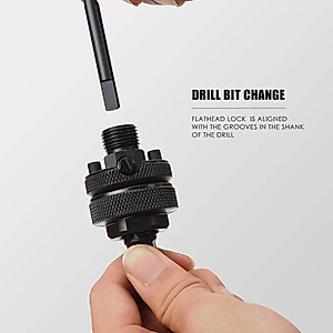 Luckyway 3-Piece Hole Saw Mandrel,Fit 3/4-Inch to 6-Inch Diameter,Including 7/16-Inch and 3/8 Inch Shank Hole Saw Arbor and 3-Piece 1/4 Inch HSS(M2) Central Drills