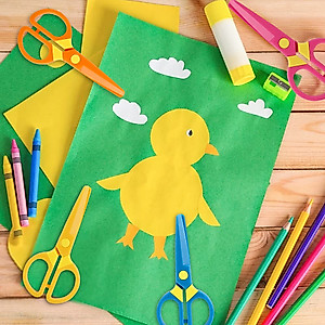 LOVESTOWN 5 PCS Pre-School Training Scissors, Plastic Safety Scissors Child-Safe Scissors Toddler Scissors Age 3 for Toddler Arts and Crafts