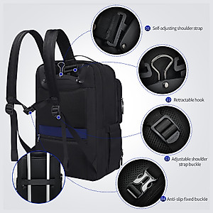 TIGERNU Travel Laptop Backpack for Men Anti-Theft Backpack Waterproof Business Work Bag Outdoor Tactical Backpack Fits 17.3 Inch Laptop （TGN-B008 Black）