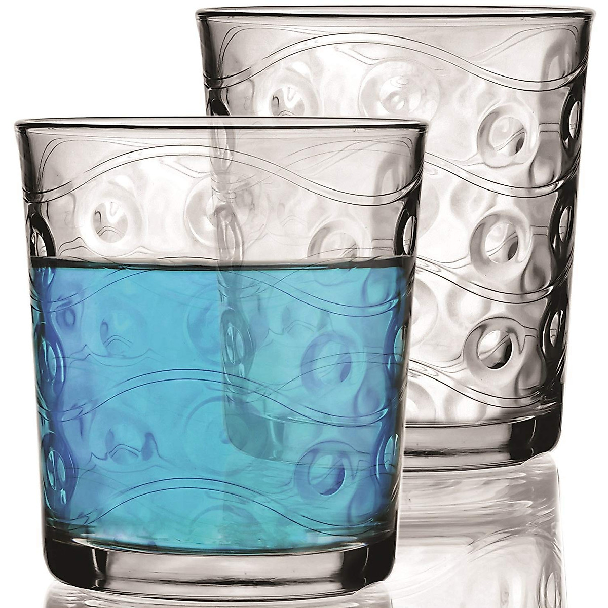 Circleware Cosmo Huge 16-Piece Glassware Set of Highball Tumbler Drinking Glasses and Whiskey Cups for Water, Beer, Juice, Ice Tea Beverages, 8-15.75 oz & 8-12.5 oz, Parade