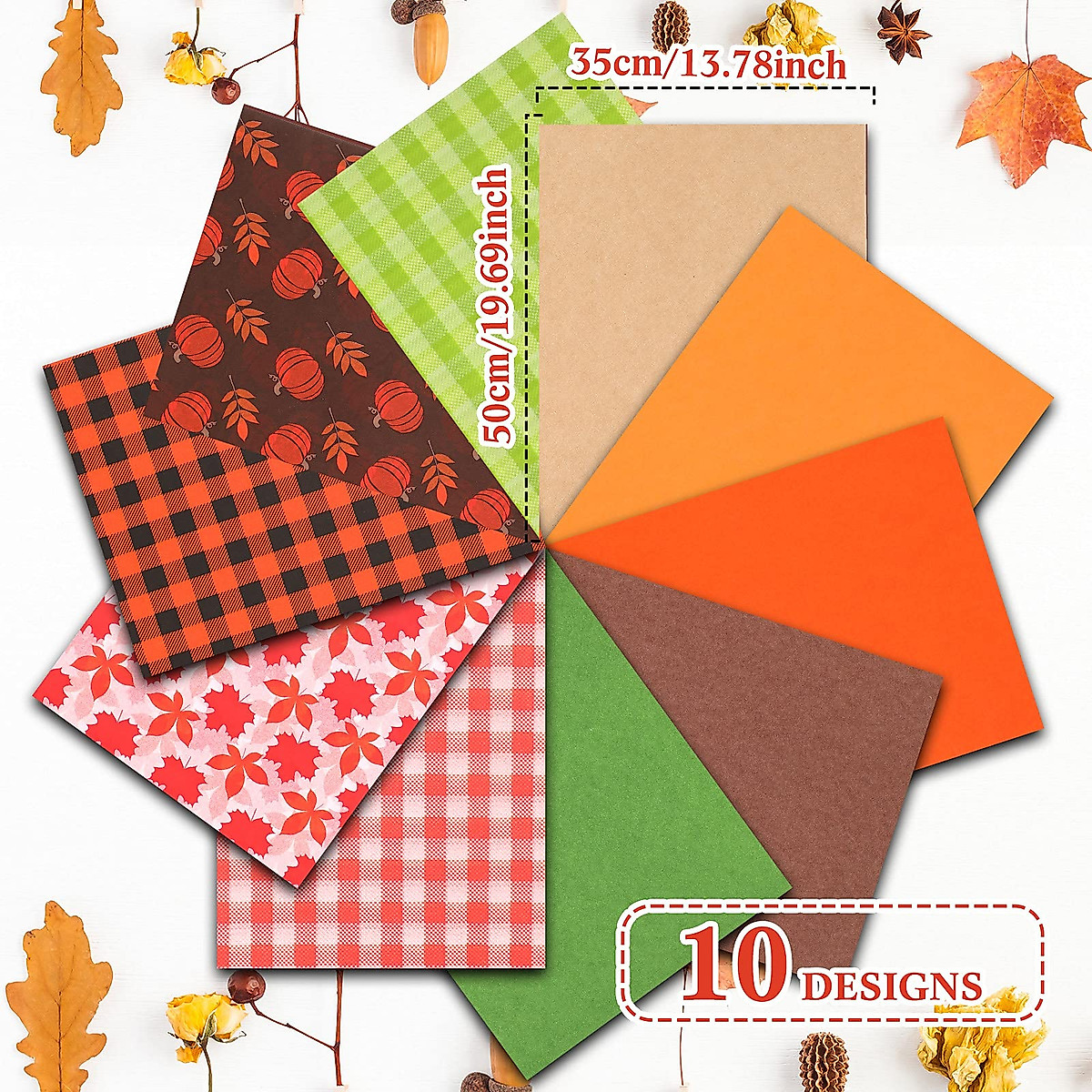 Zonon 100 Sheets Thanksgiving Fall Tissue Paper for Gift Orange Autumn Wrapping Paper Bulk Pumpkin Maple Leaves DIY Craft Art Harvest Birthday Wedding Present Box Decoration