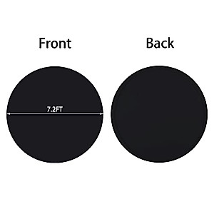 Outpain 7.2FT Black Round Backdrop Cover Wrinkle Resistant Black Circle Background Round Photography Backdrop for Wedding, Birthday, Baby Shower Decorations
