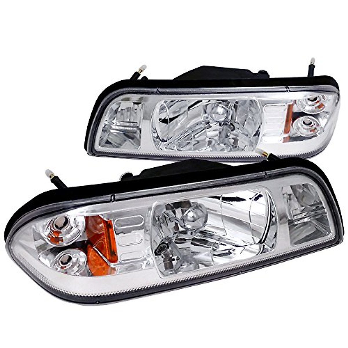 Spec-D Tuning 2LCLH-MST87-RS Ford Mustang Lx Gt Headlights W/Corner Lamps 1Pc. Chrome