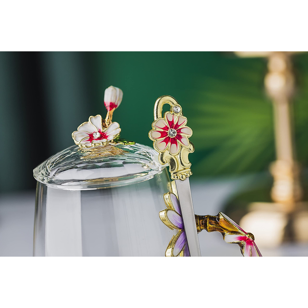 Luka Tech Mothers Day Gifts For Mom ,Daisy Flower Glass Tea Cups Best Mom Ever Gift, Birthday Gifts For Mum Grandma From Daughter Son