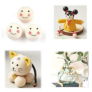 hesmartly 300Pcs 12mm Wood Beads Round Wooden Spacer Beads Unfinished Natural Wood Loose Beads