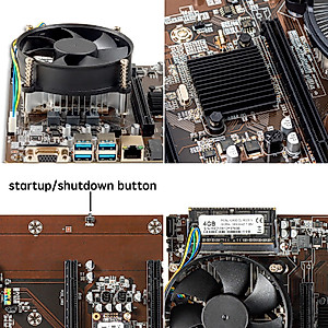 VTRETU Ethereum GPU Mining Rig with 8 GPU Mining Motherboard and 2000W Power Supply（110-264V） 8 Cooling Fans for Crypto Mining Rig Complete ETH Miner (Excluding GPU), black (V01)