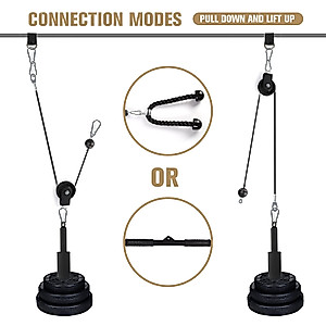 RitFit LAT and Lift Pulley System Pro with Dual Cables and Upgraded Loading Pin, Home and Garage Gym Squat Rack Accessories for Tricep Pull Down,Bicep Curl,Back,Shoulder-Strength Workout