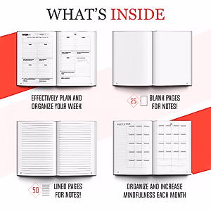 A Better Today Wellness Planner and Journal - Best Weekly and Monthly Calendar for Happiness, Gratitude, and Focus. - Achieve Your Goals to Accomplish Your Better Today - 6 Months Undated (Black)
