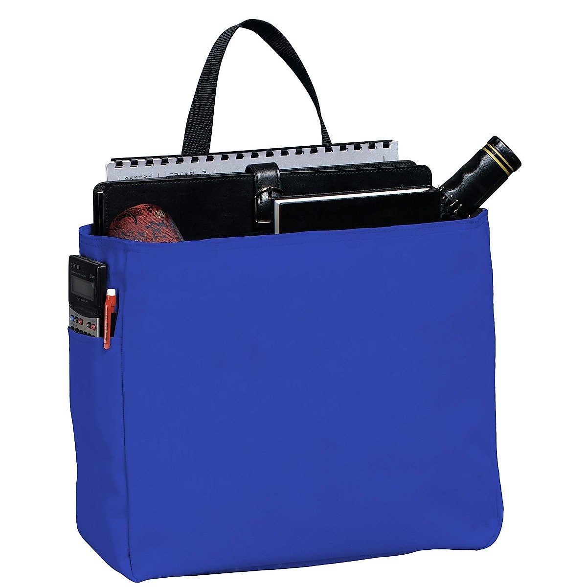 all about me company Personalized Monogrammed Shoulder Bag with Custom Text Essential Canvas Tote Bag with Customizable Embroidered Monogram (Royal)