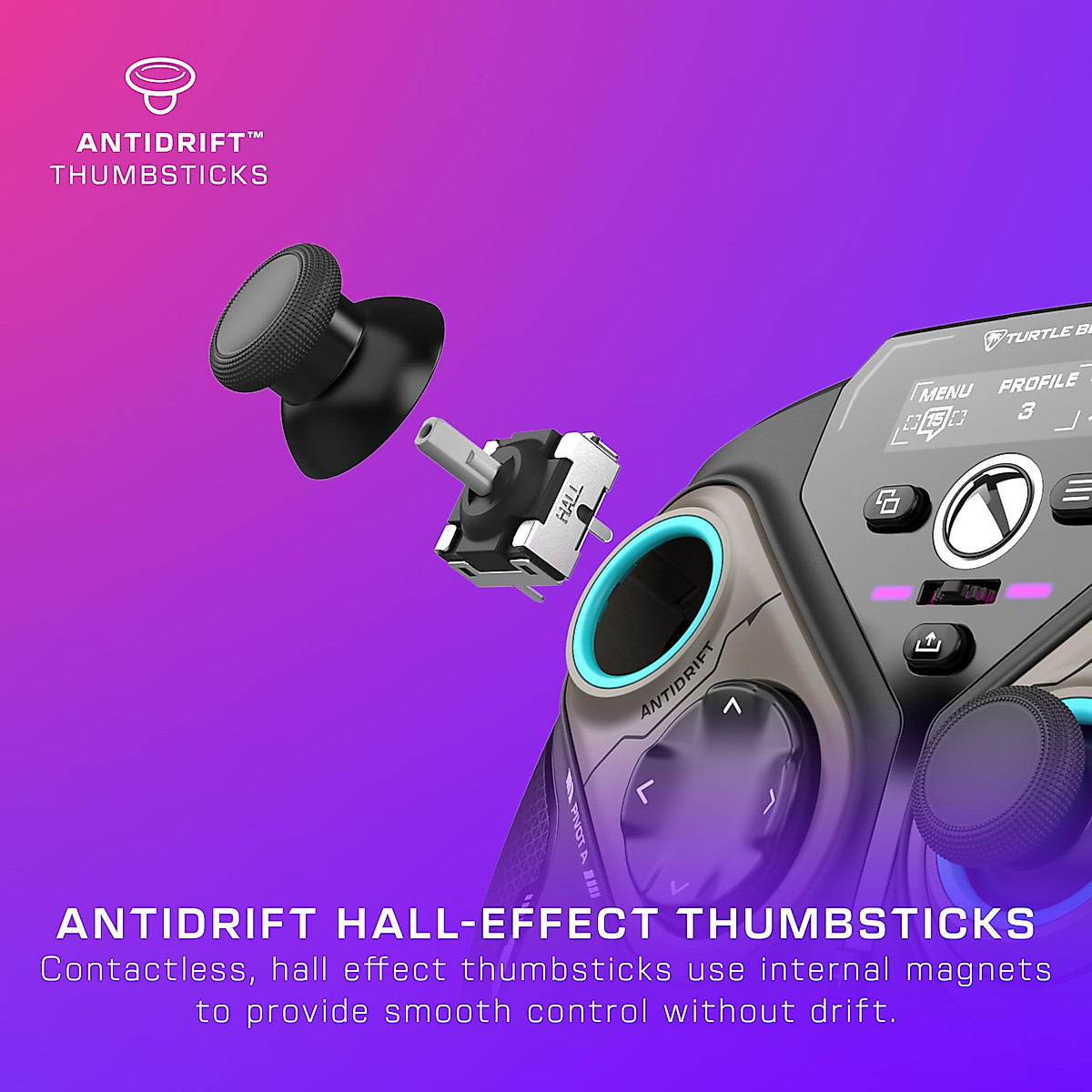 Turtle Beach Stealth Pivot Wireless Smart Game Controller Officially Licensed for Windows PC – Rotating Modules, Display Dashboard, Hall-Effect Sticks, Remappable Buttons, Bluetooth, 20-Hour Battery