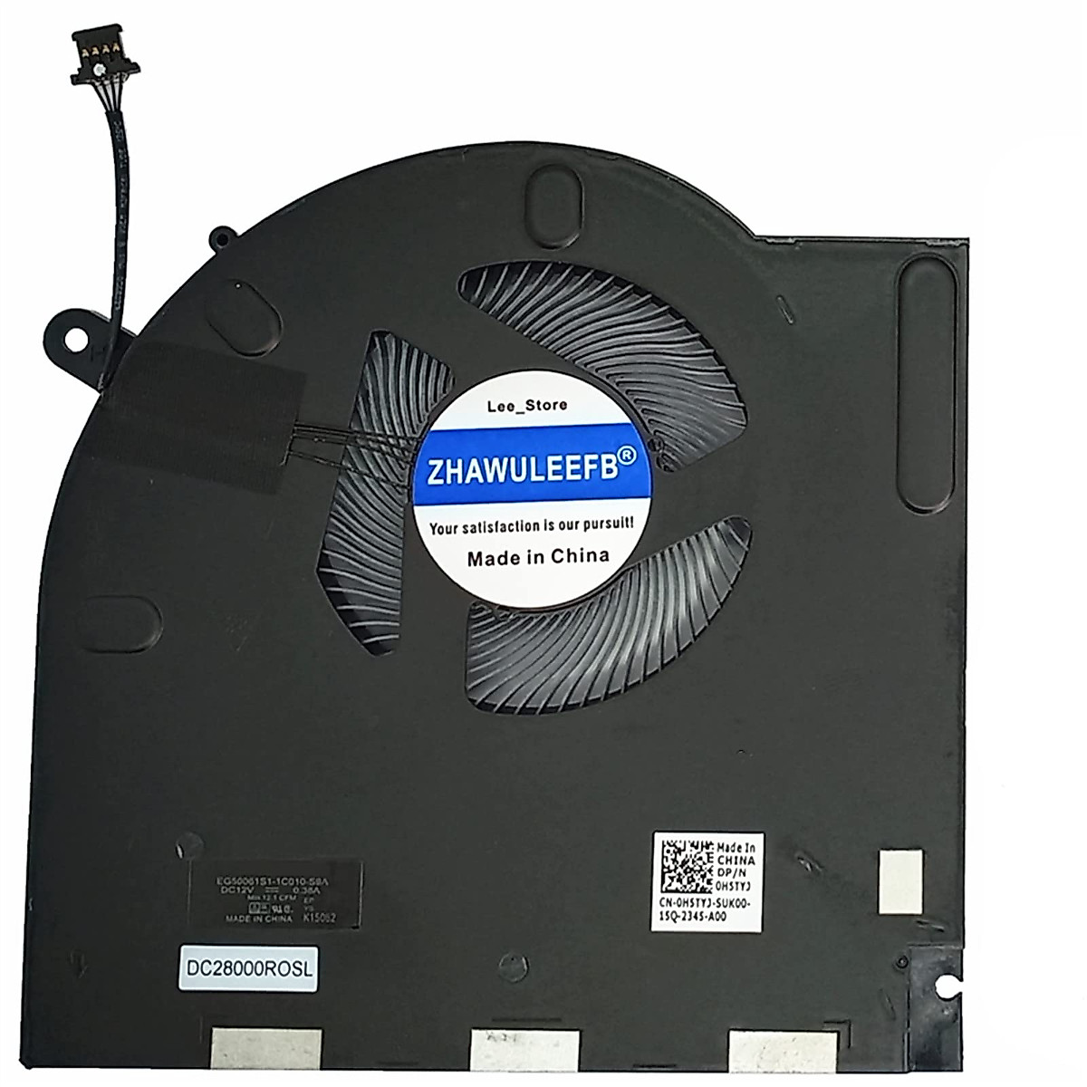 ZHAWULEEFB Replacement New CPU+GPU Cooling Fan for Dell Alienware M17 R3 M17 R4 P45E 0H5TYJ 0CNV63 FM7J FM7H DC28000ROSL EG50061S1-1C010-S9A K13087 DC28000RNSL EG50061S1-C060-S9A DC12V 0.38A Fan