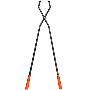 TAFIEDA Fireplace Tongs Log Grabber. 40 Inches Heavy Duty Fire Pit Tongs Log Grabber. Upgraded Fire Tongs For Indoor & Outdoor Fireplace Fire Pit Camping Fire Wood Stove.